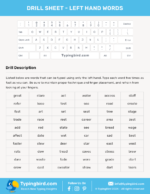 Typing Drill Sheets